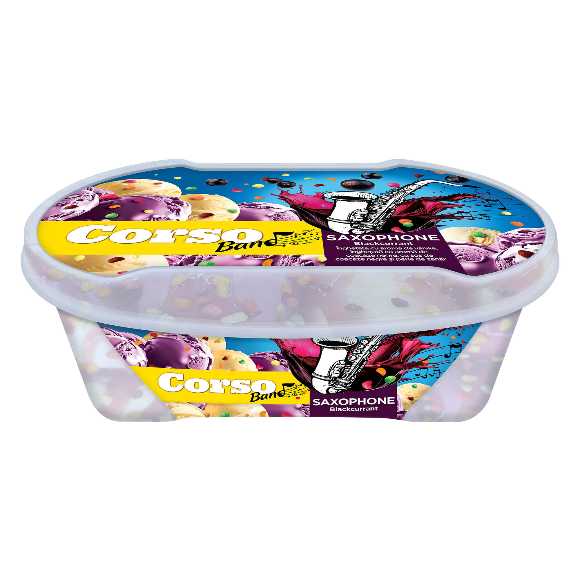 Inghetata cu aroma de vanilie si coacaze negre Band Saxophone 900ml ...