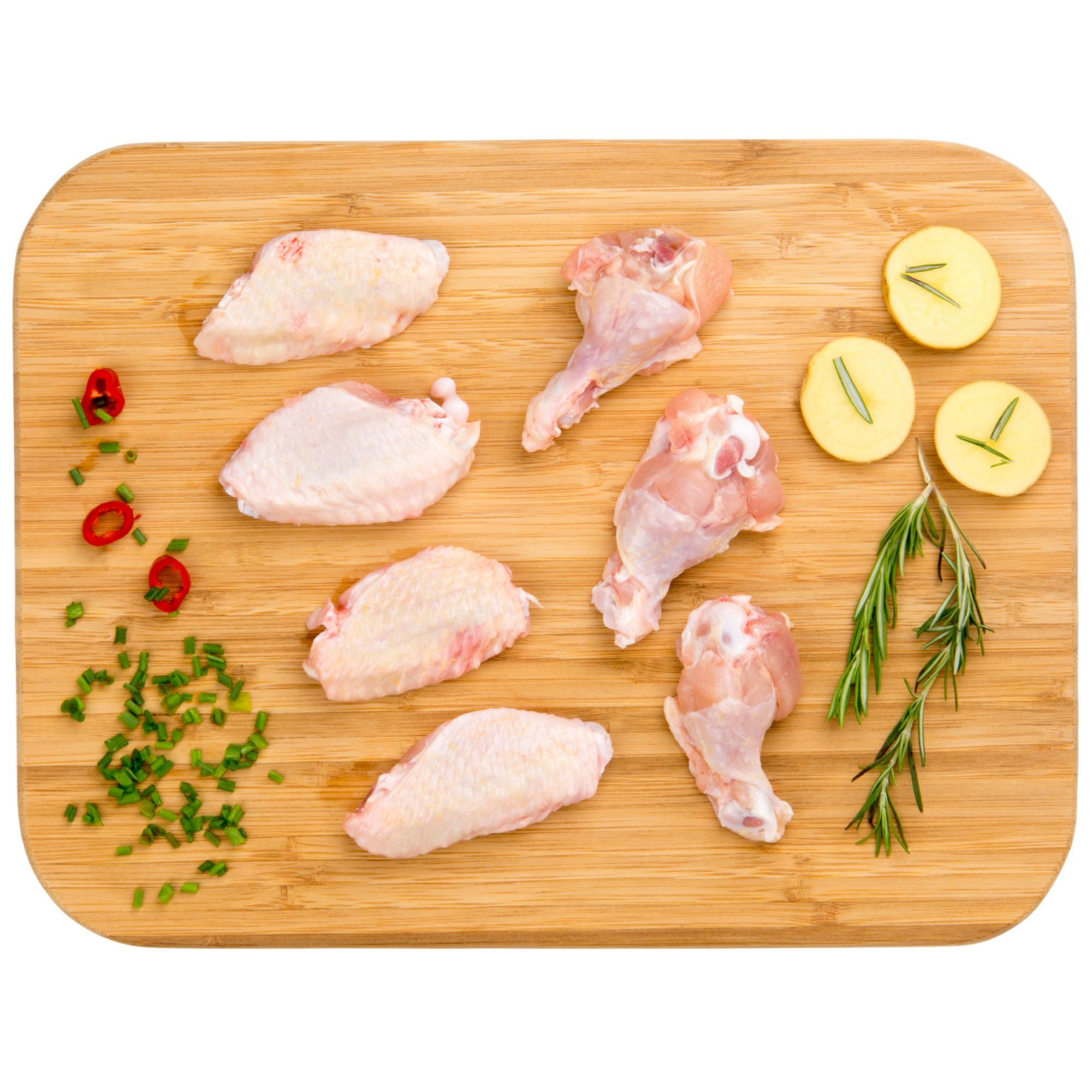 Mix aripi de pui sectionate (61-70g/31-40g) congelate IQF 2.5kg - Bocado