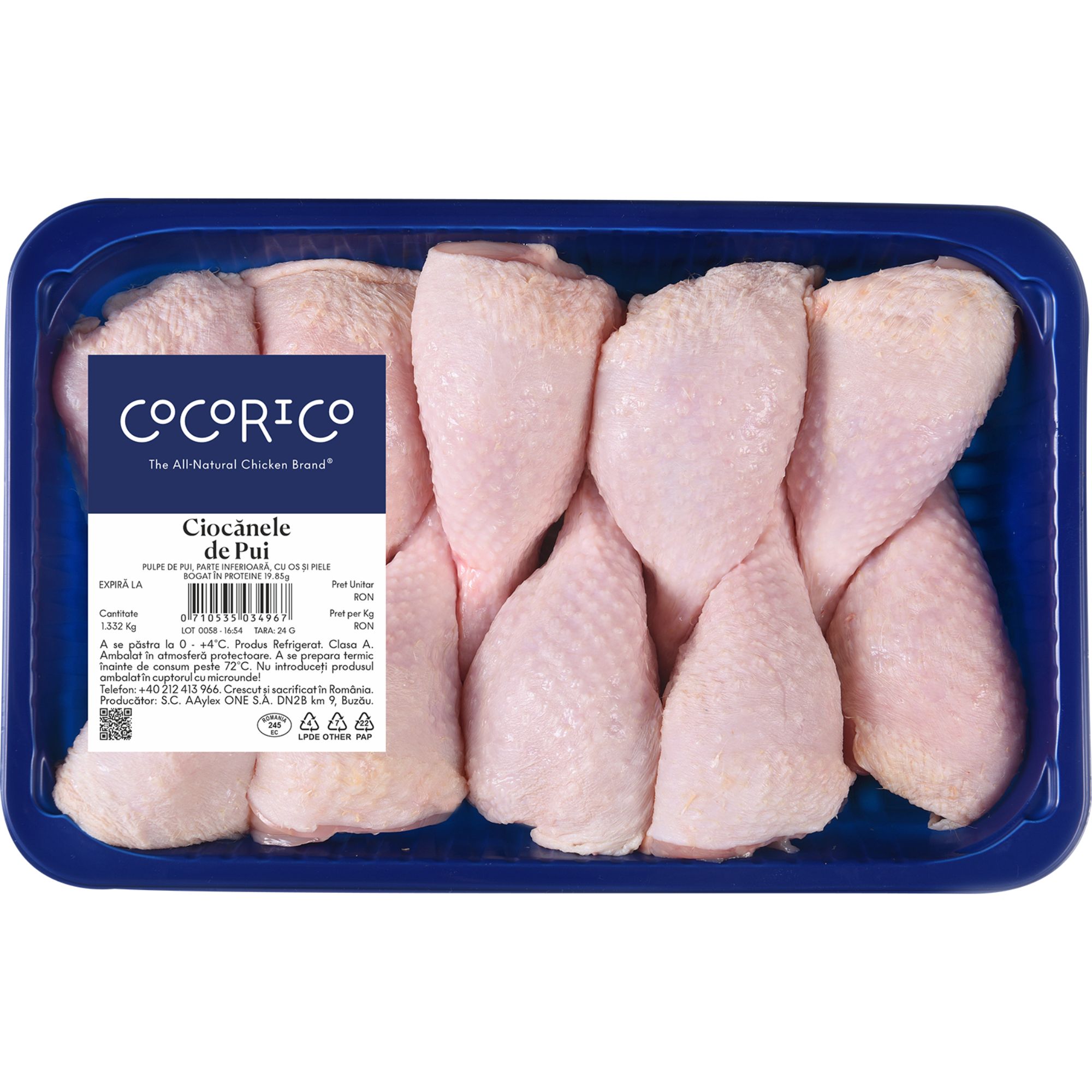 Pulpe de pui inferioare, cu os si piele ~1.3kg - Bocado