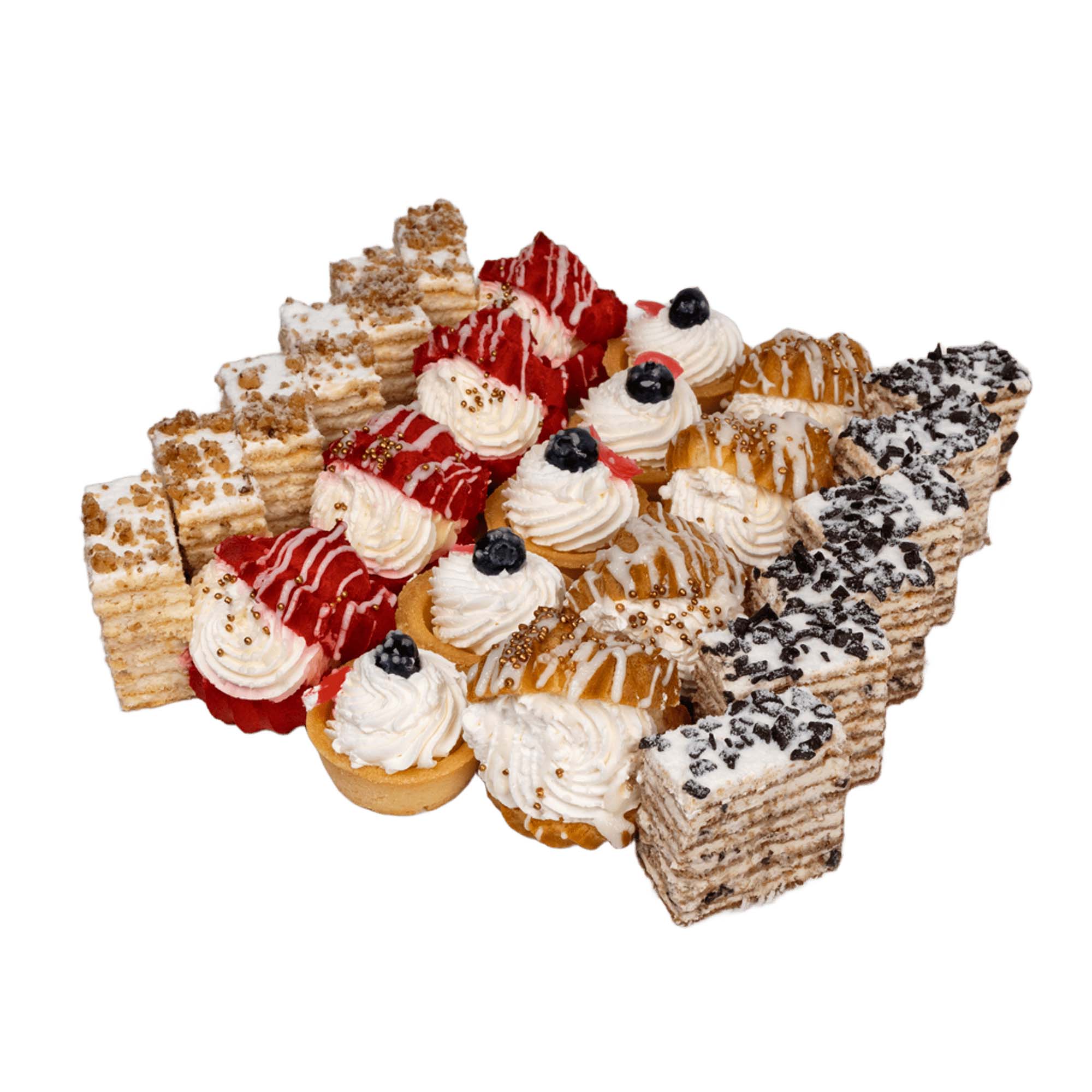 Platou 5 sortimente mini prajituri Festiv 4 buc x 570g 2.28kg - Bocado