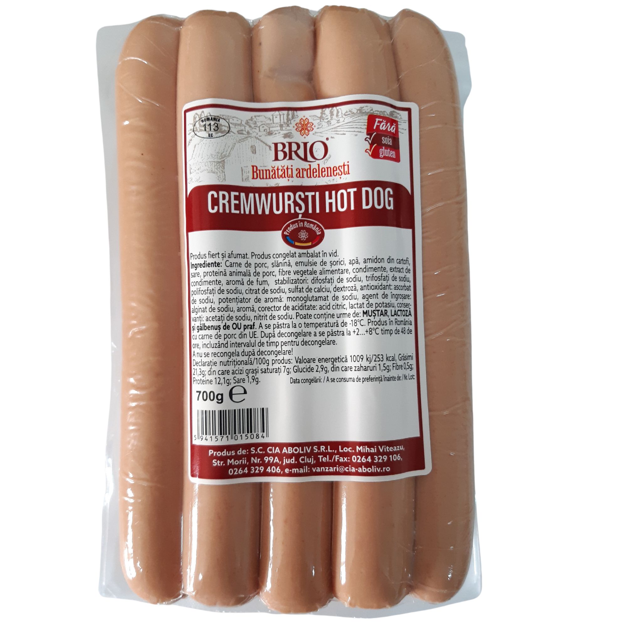 Crenvursti Hot Dog, de porc 700g - Bocado