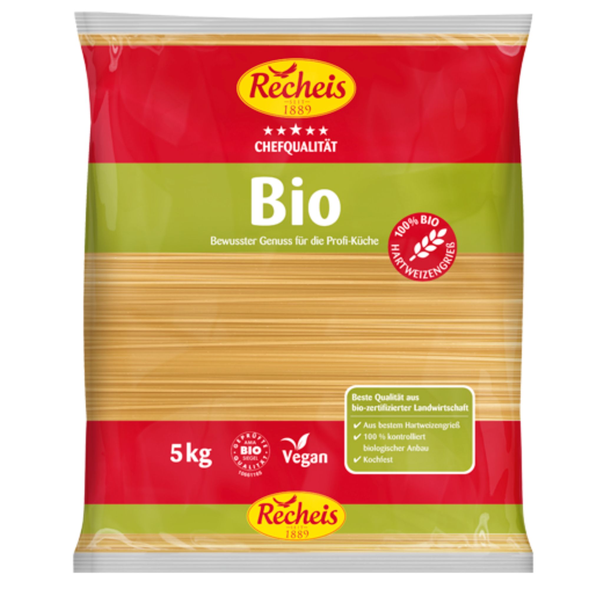 Paste Spaghetti din grau dur, bio 5kg - Bocado