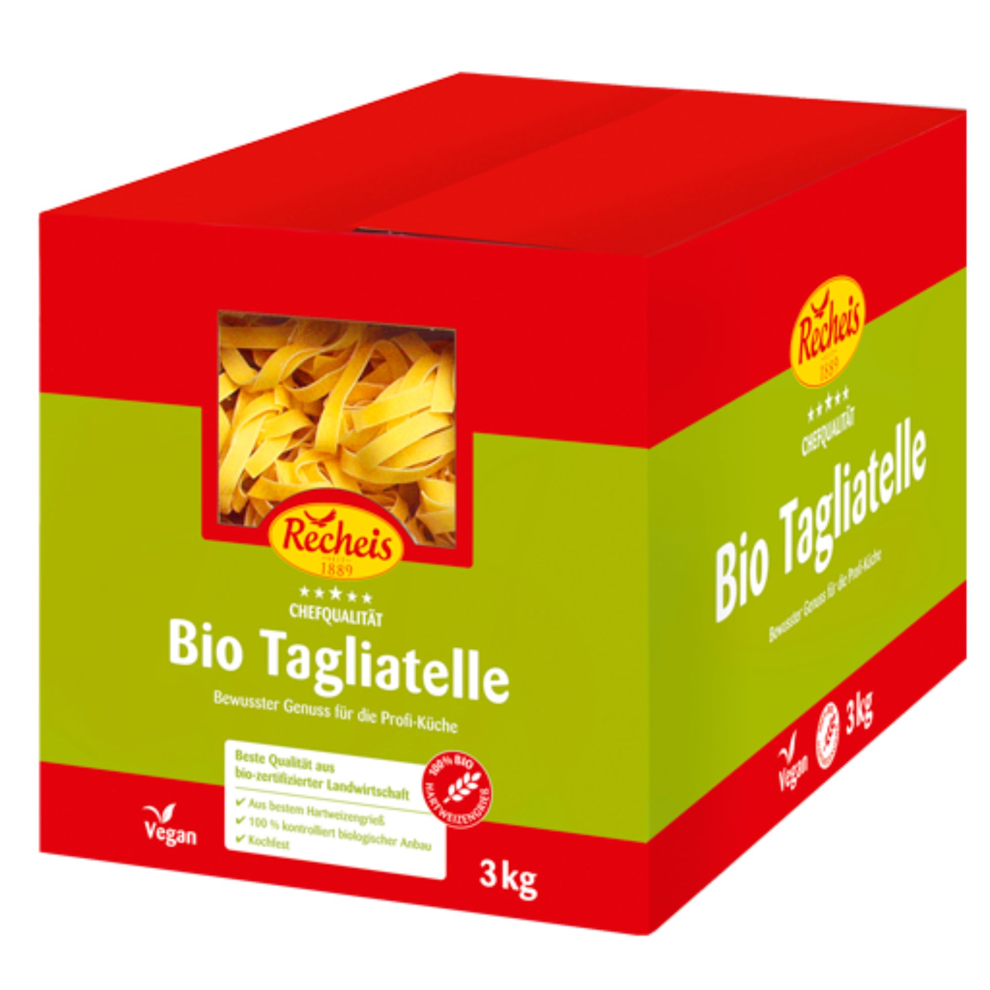 Paste Tagliatelle din grau dur, bio 3kg - Bocado