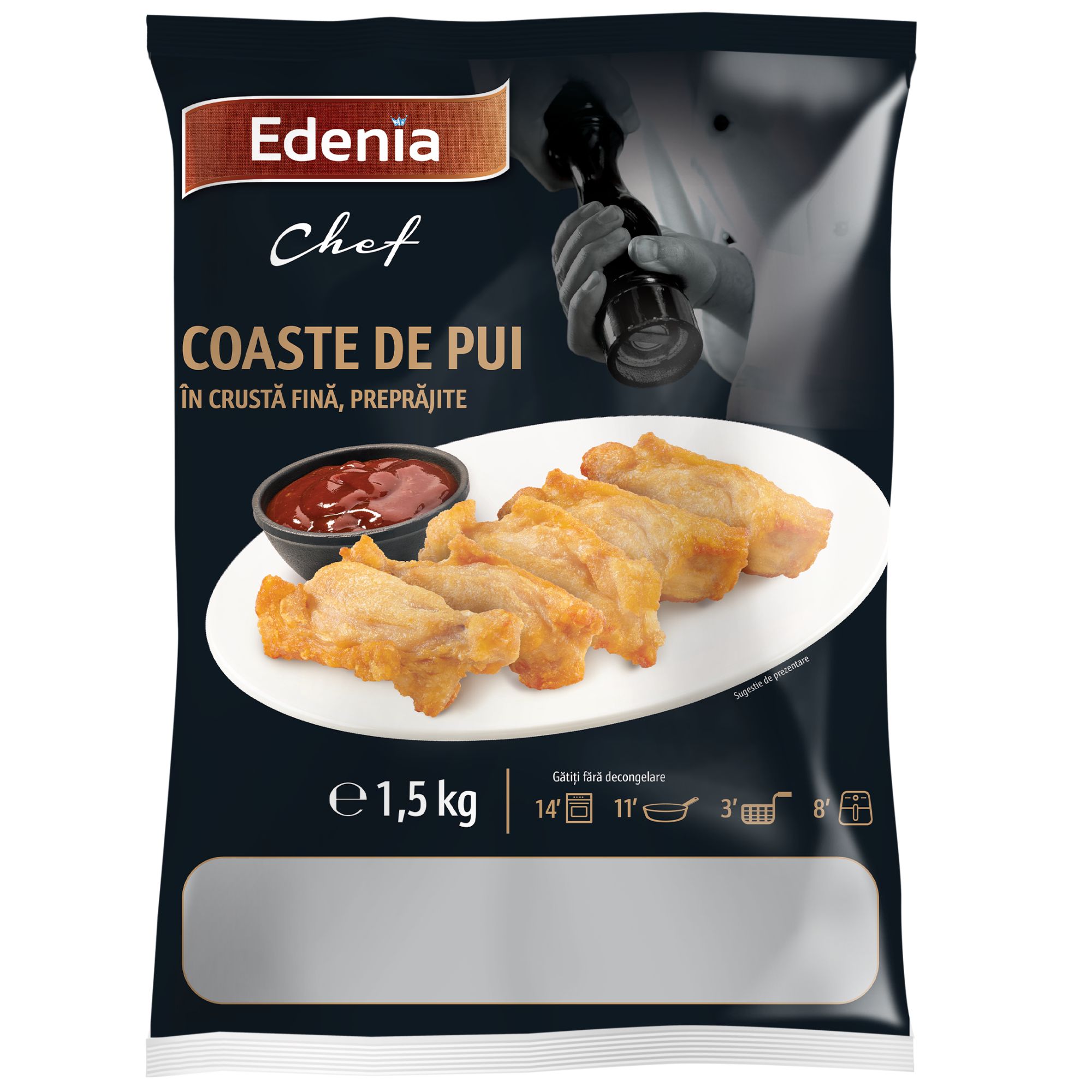 Coaste de pui in crusta fina, preprajite 1.5kg - Bocado