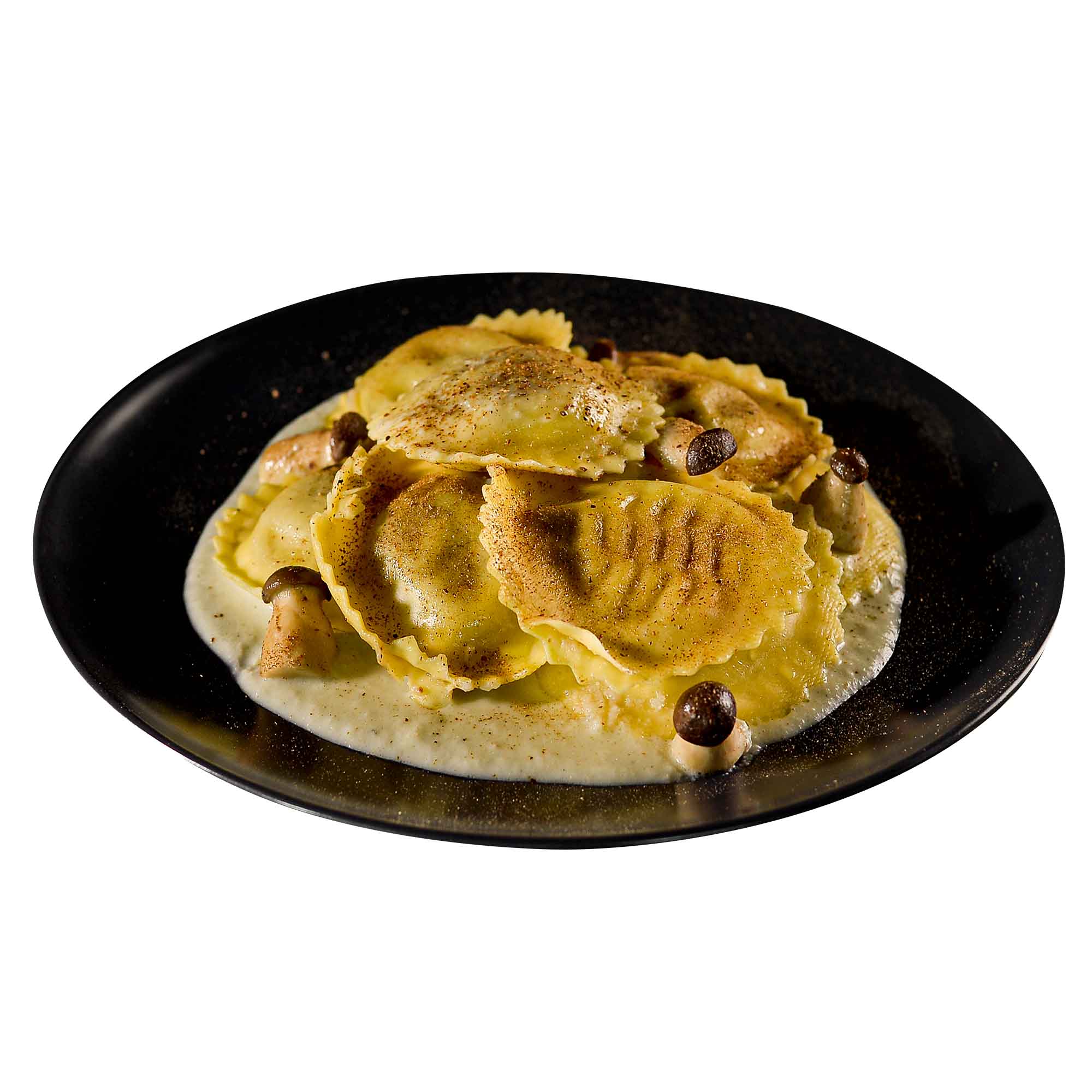 Paste girasoli cu ou, umplute cu hribi, galbiori si branza Asiago DOP ...